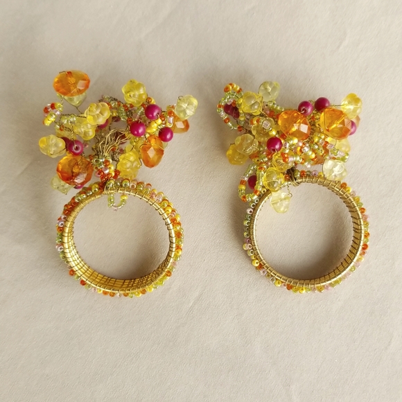 Pier 1 | Dining | Pier Beaded Gold Napkin Rings | Poshmark